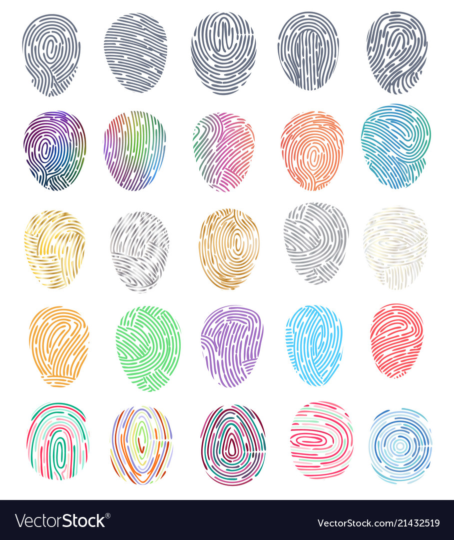 Fingerprint fingerprinting identity Royalty Free Vector