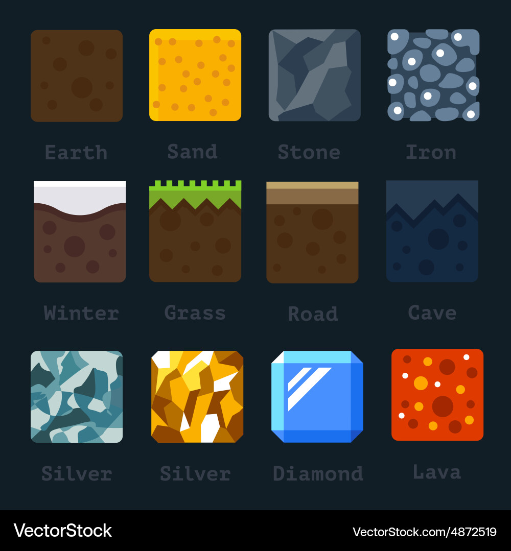 Materials and textures for game Royalty Free Vector Image