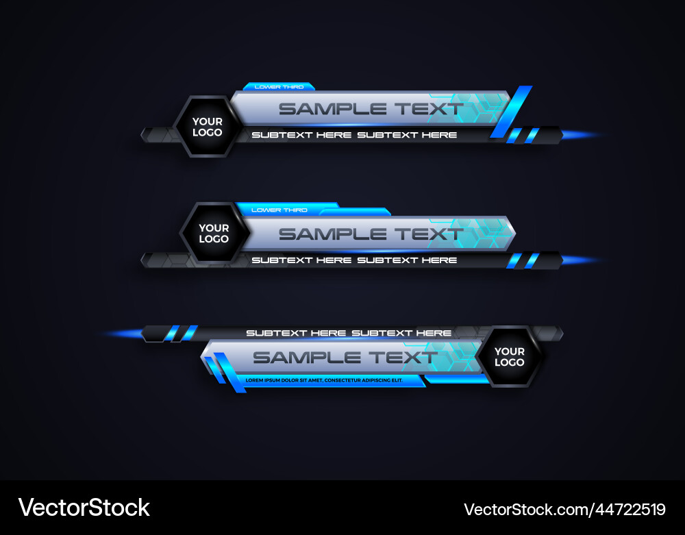 Modern lower third banner template design Vector Image