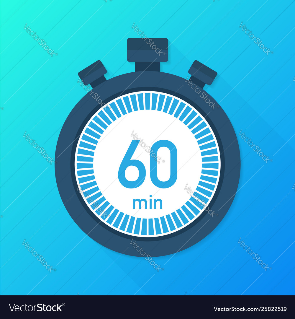 The 60 minutes stopwatch icon stopwatch icon in Vector Image The 60 minutes stopwatch icon stopwatch icon in Vector Image