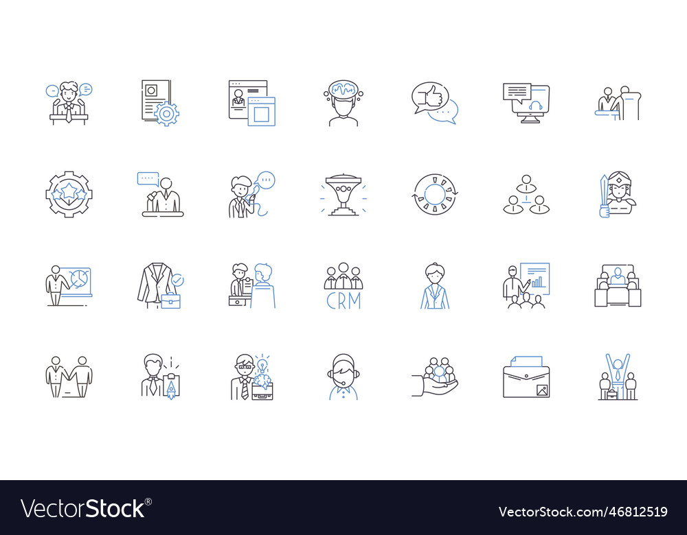 Workforce line icons collection productivity Vector Image Workforce line icons collection productivity Vector Image