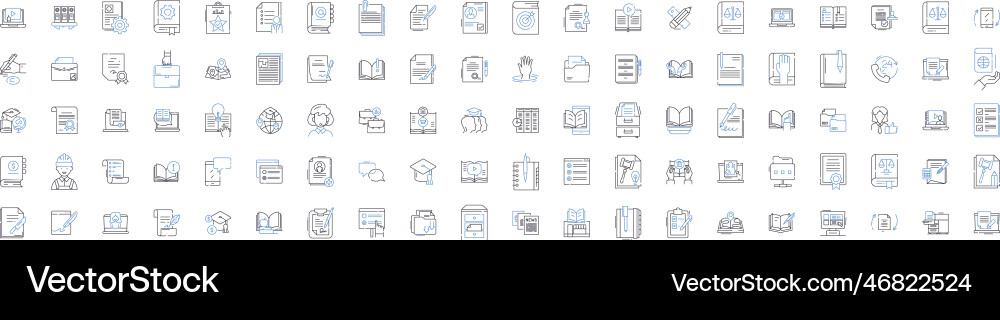 Advanced learning line icons collection mastery Vector Image