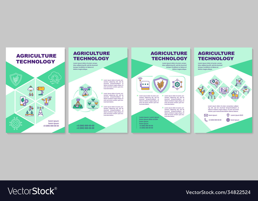Agriculture technology brochure template Vector Image Agriculture technology brochure template Vector Image