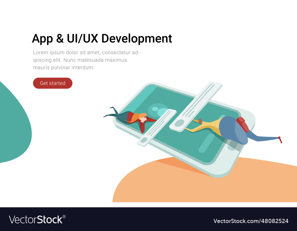 Application App Ui Ux Design Development Concept Vector Image