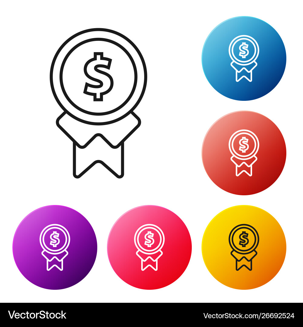 Black line reward for good work icon on white Vector Image
