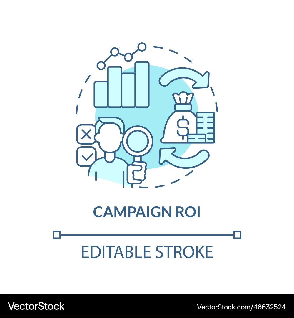 Campaign roi turquoise concept icon Royalty Free Vector