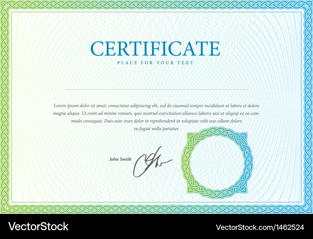 Certificate pattern that is used in currency and Vector Image