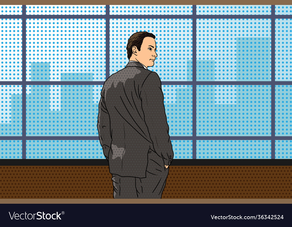 Man at window Royalty Free Vector Image - VectorStock