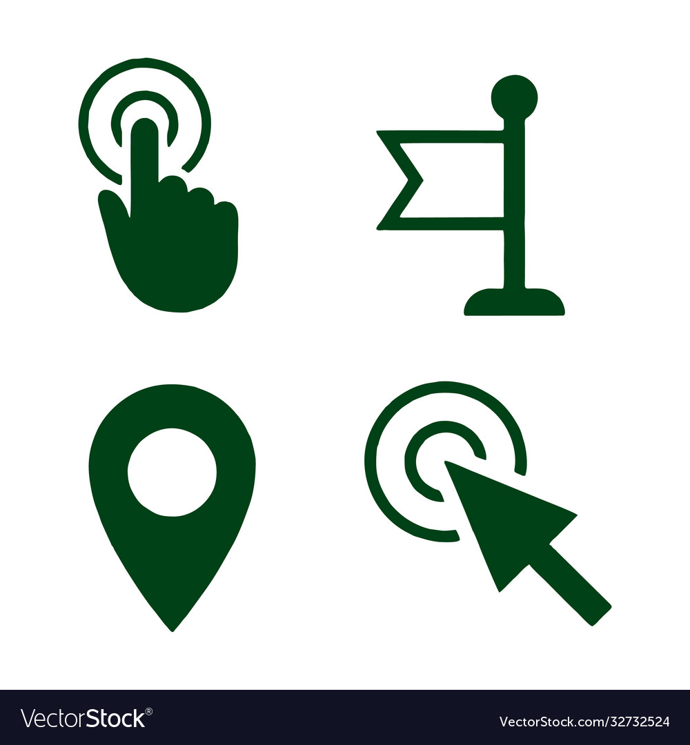 Mouse cursor icon hand or flag pointer symbols Vector Image