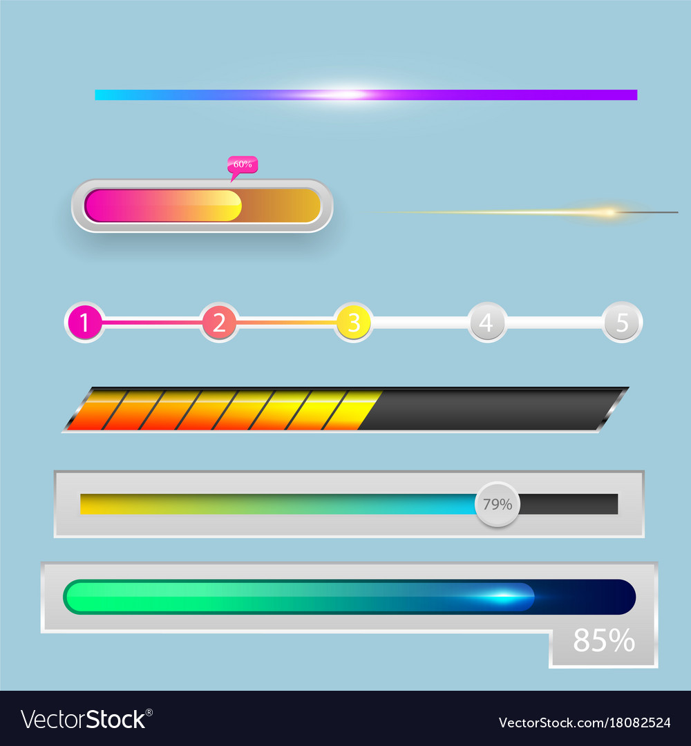 Progress loading bar indicators download Vector Image Progress loading bar indicators download Vector Image
