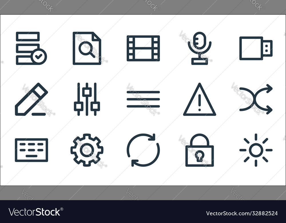 User interface line icons linear set quality line Vector Image