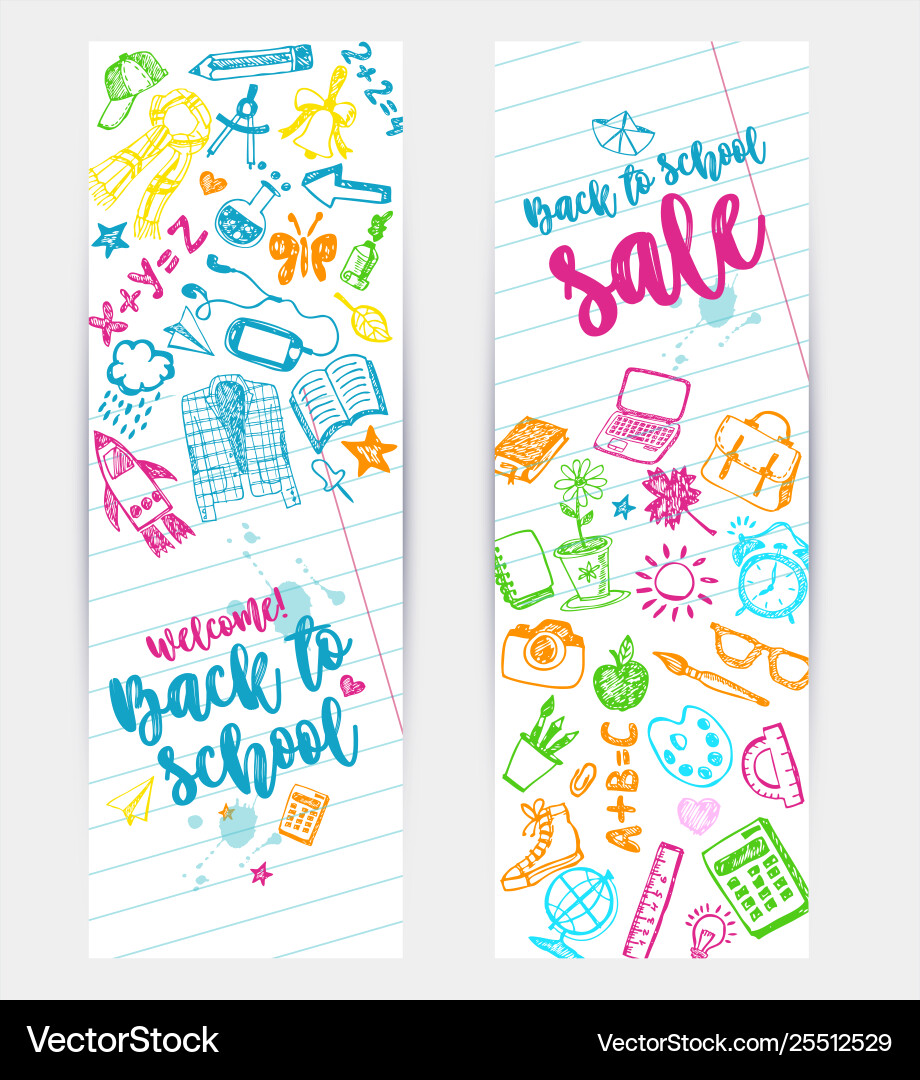 Back to school promo banner design Royalty Free Vector Image