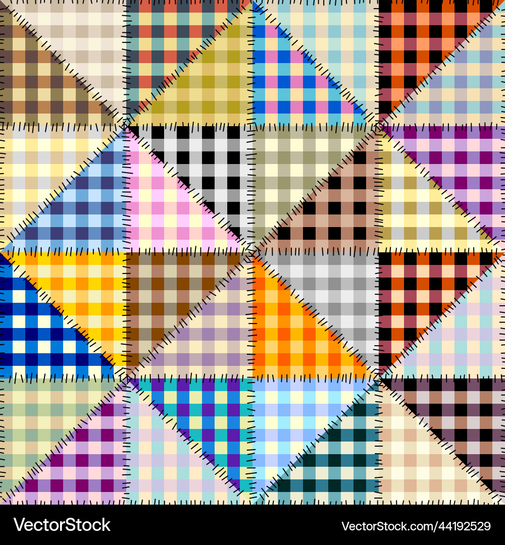 Geometric abstract pattern intersection patchwork Vector Image