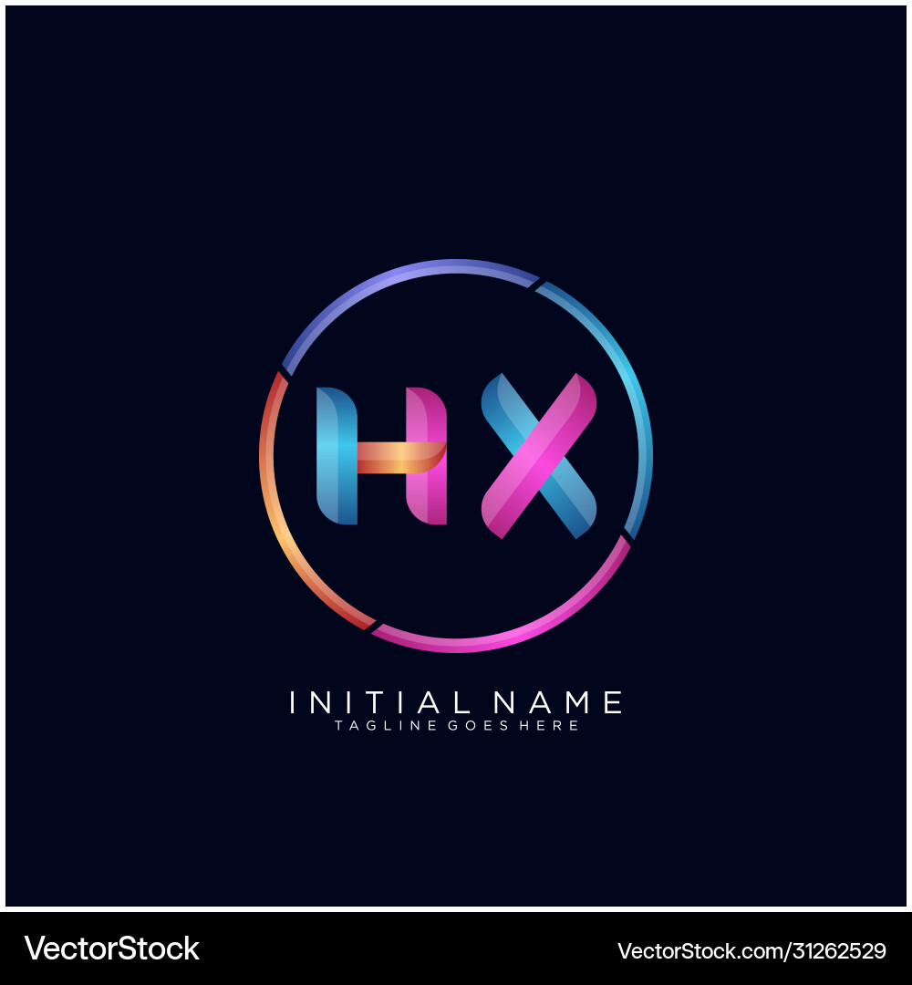 Hx letter logo icon design template elements Vector Image