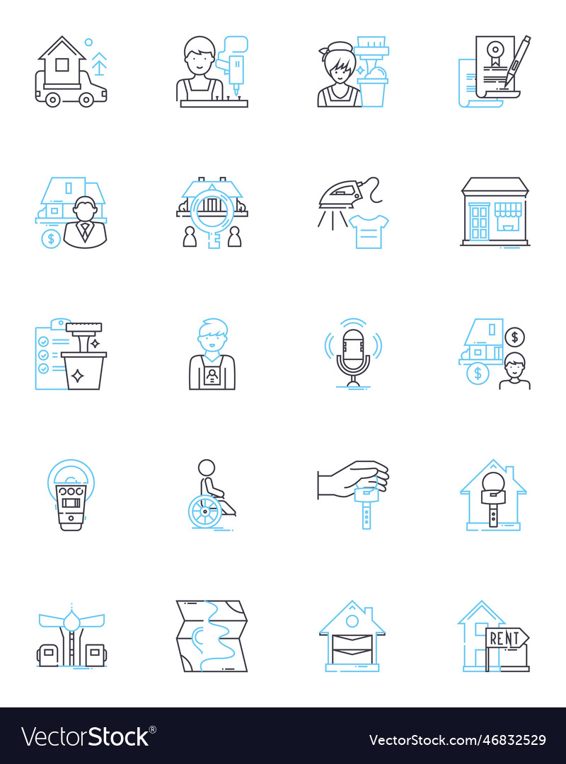 Inheritance linear icons set bequest probate Vector Image