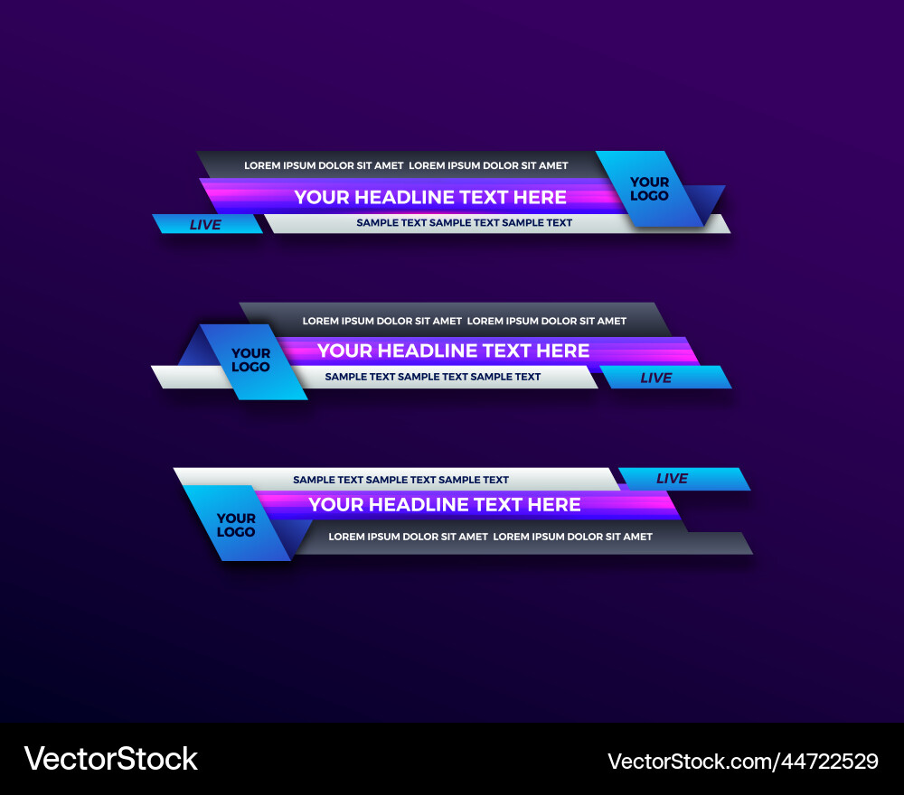 Modern lower third banner template design Vector Image