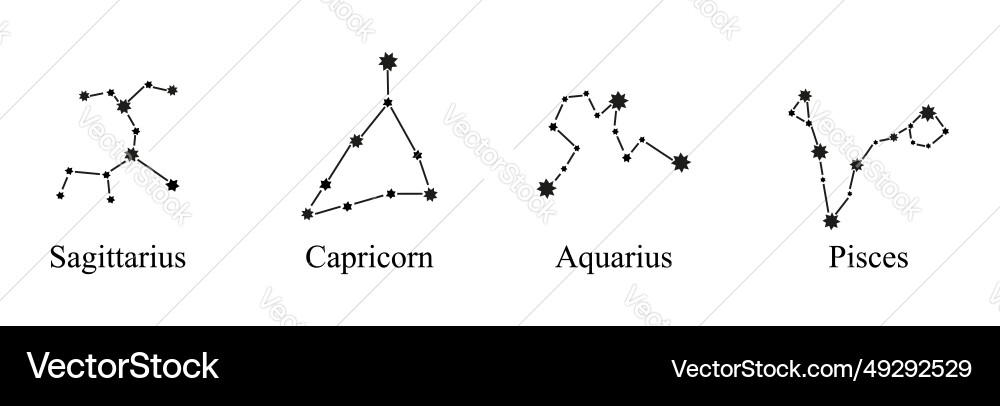 Zodiac constellations signs set Royalty Free Vector Image