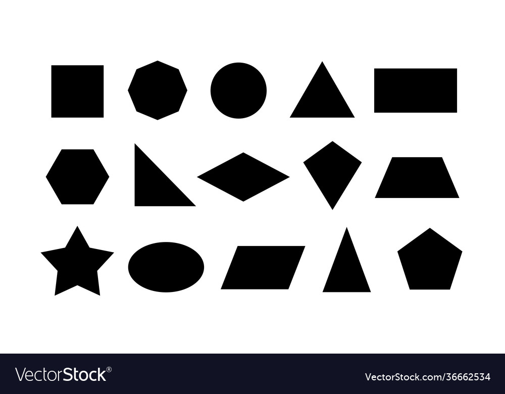 2d basic shapes collection set basic geometric Vector Image