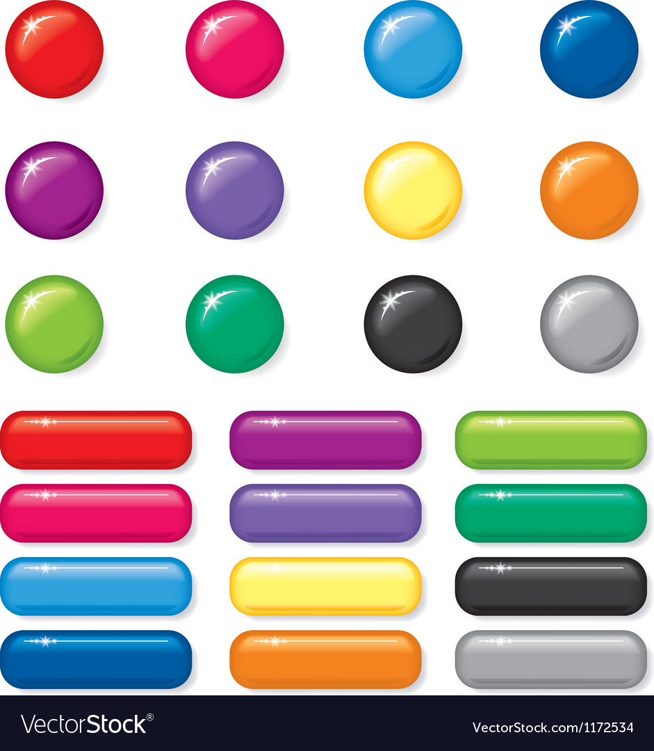 Button set Royalty Free Vector Image - VectorStock