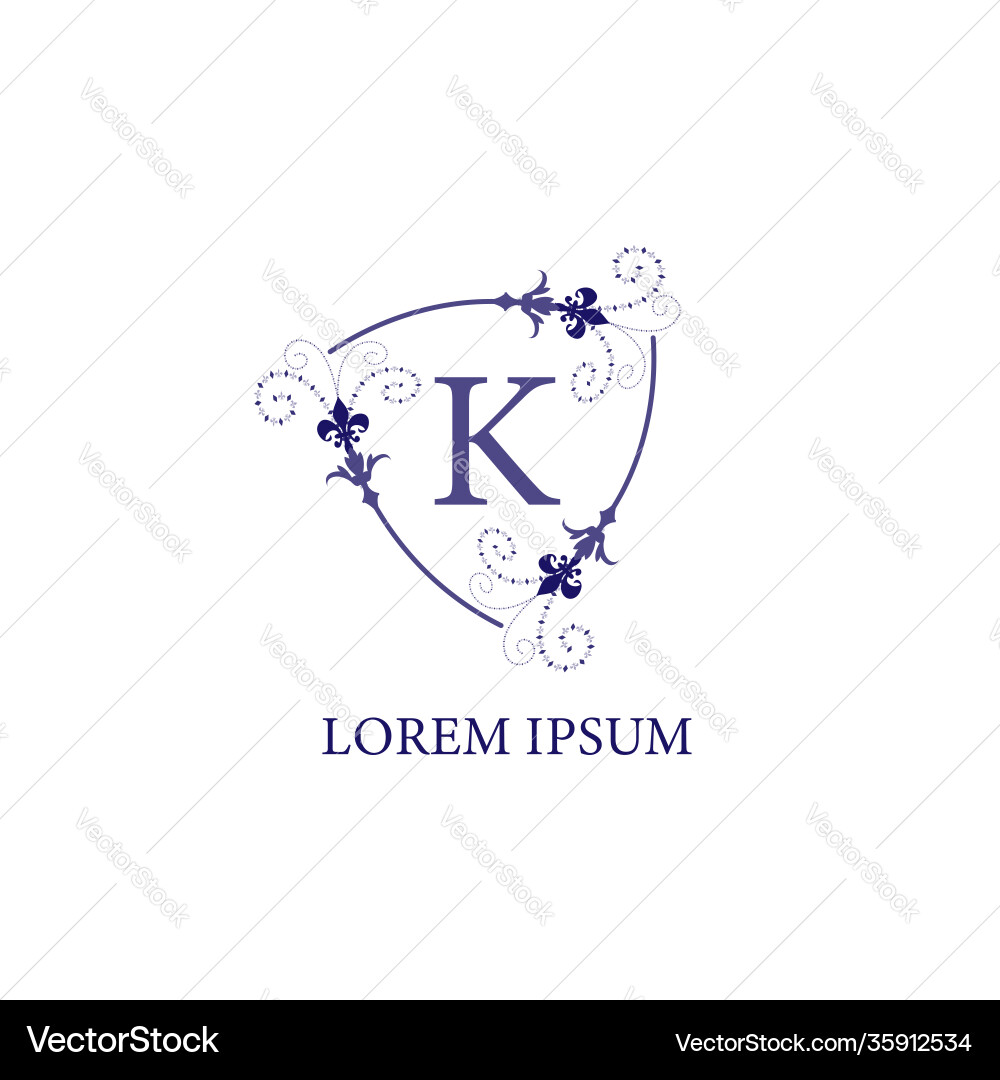 Decorative floral shield with lily flower Vector Image