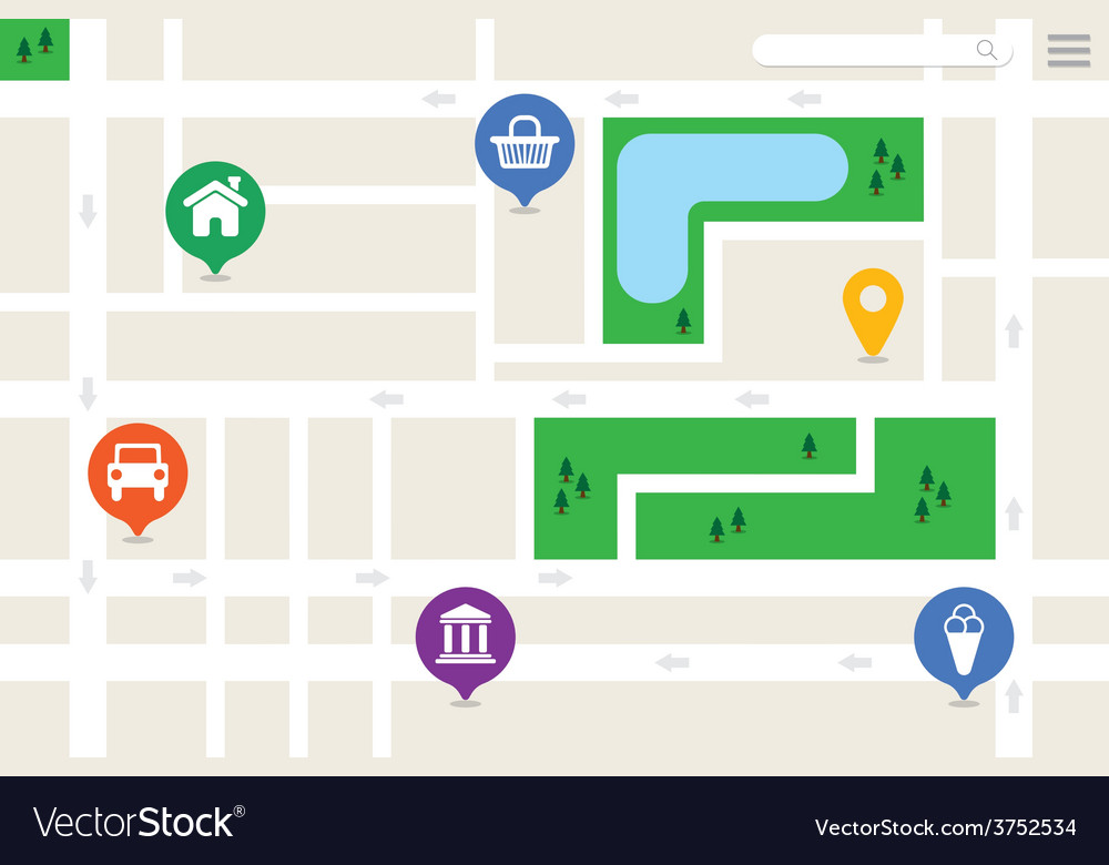 Imaginary city map Royalty Free Vector Image - VectorStock