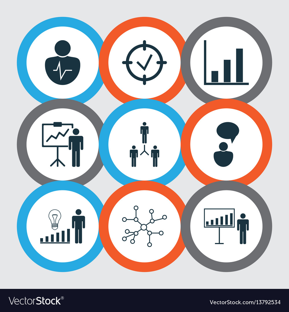 Set 9 administration icons includes approved Vector Image