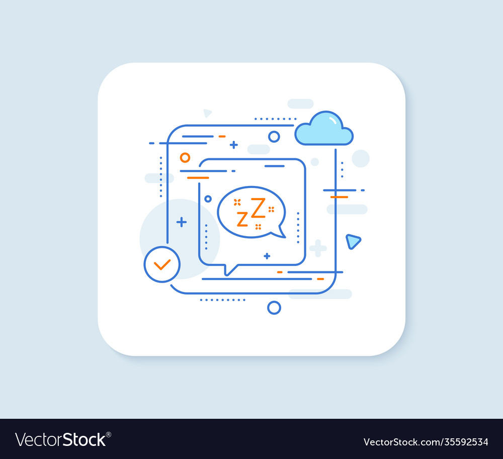 Sleep Line Icon Zzz Speech Bubble Sign Chat Vector Image
