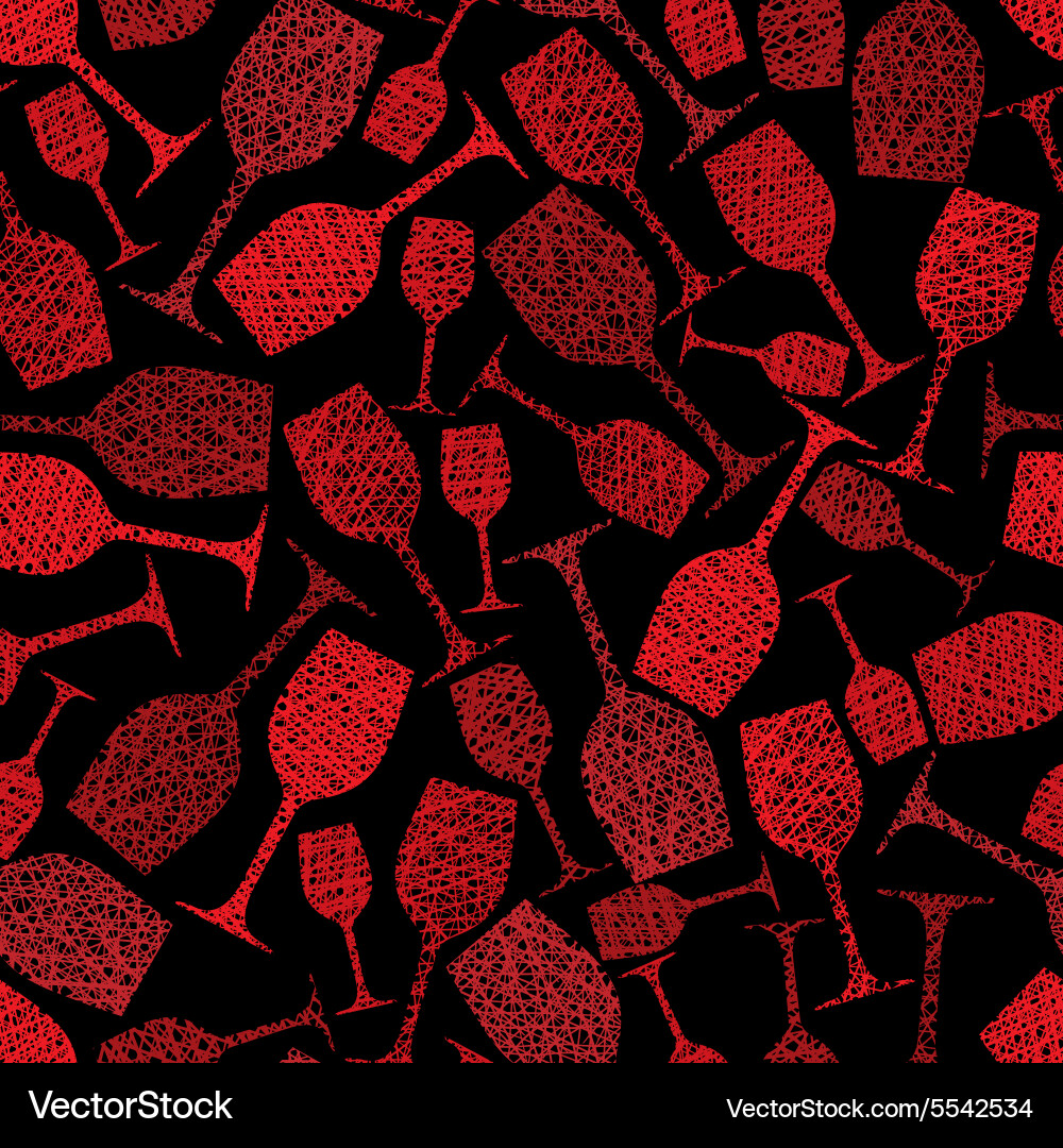 Wine Glasses Seamless Pattern Winery Theme Vector Image 2750