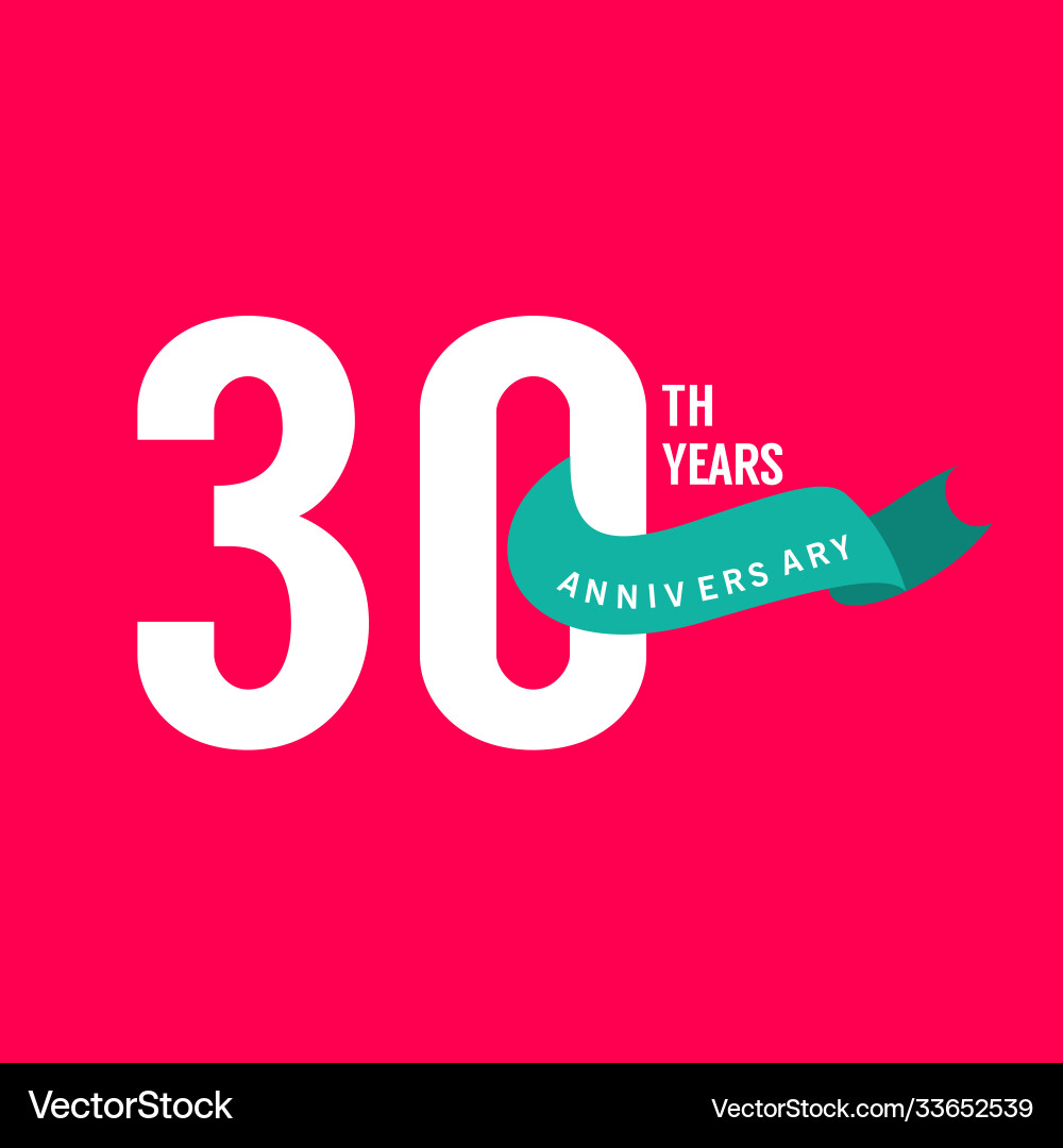 30 years anniversary template design Royalty Free Vector