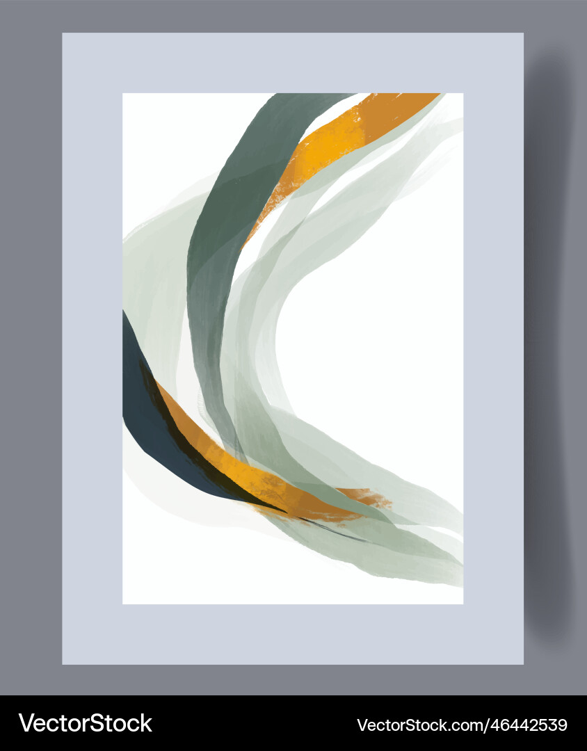 Abstract ribbons aesthetic wind wall art print Vector Image