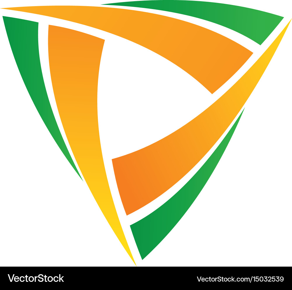 Abstract triangle swirl company concept logo Vector Image