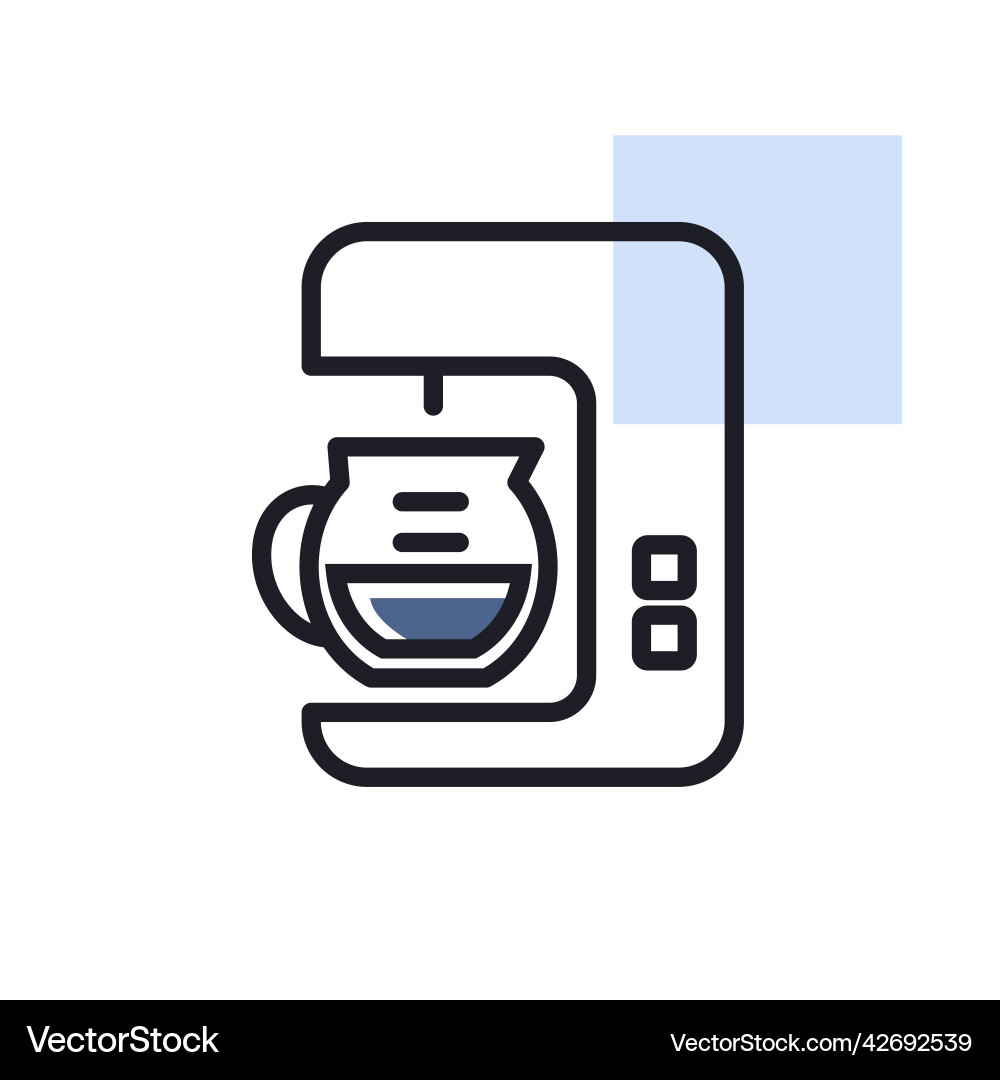 Coffee maker machine outline icon workspace sign Vector Image