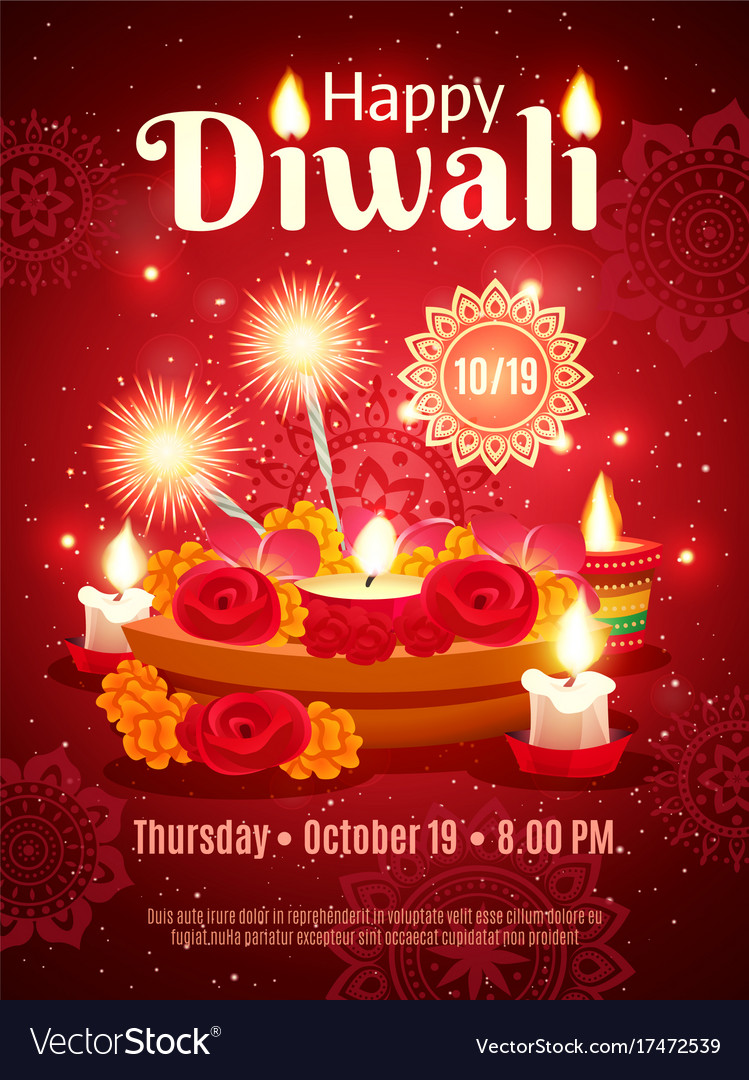 Diwali holiday poster Royalty Free Vector Image