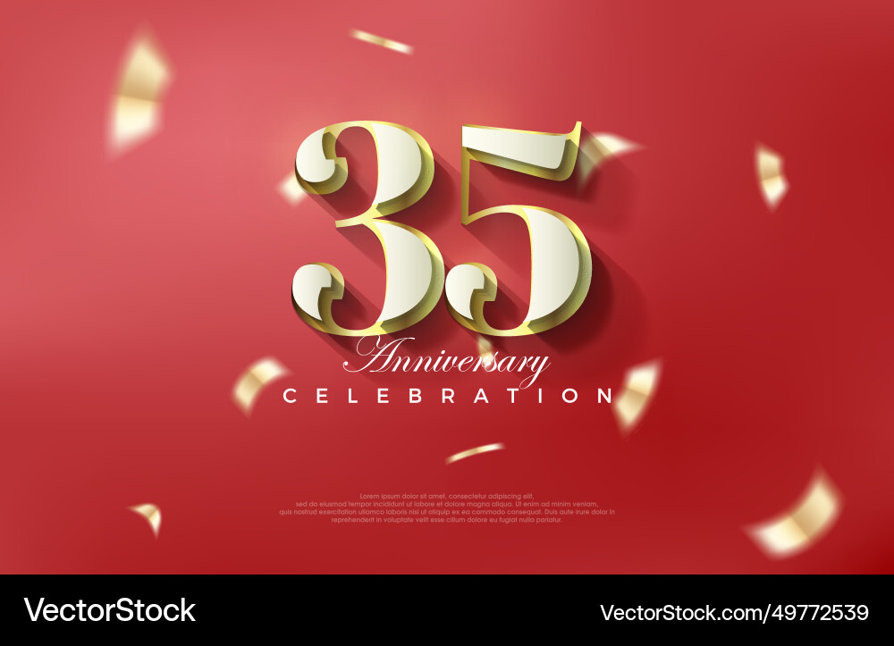 Luxury 35th anniversary with classic 3d numbers Vector Image