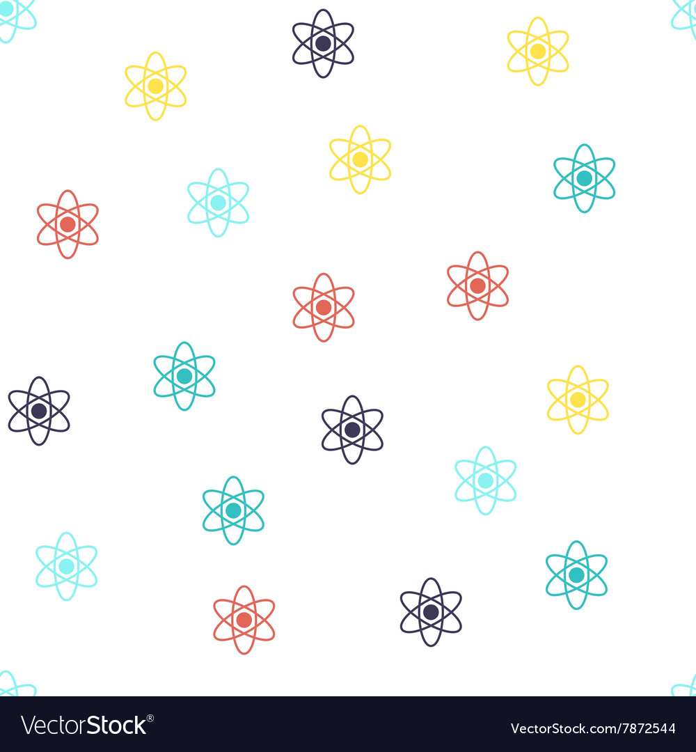 Atom seamless flat pattern Royalty Free Vector Image