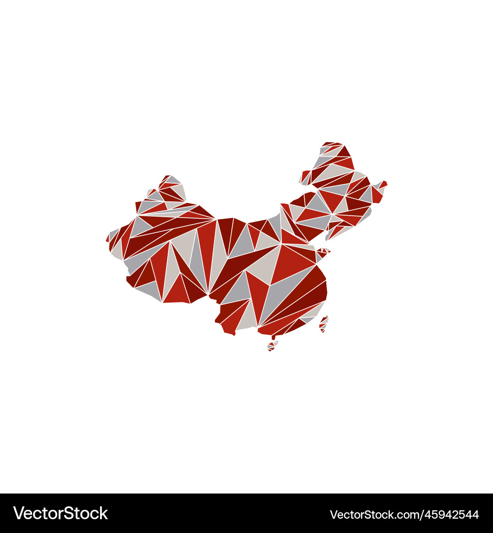 China map polygon design Royalty Free Vector Image