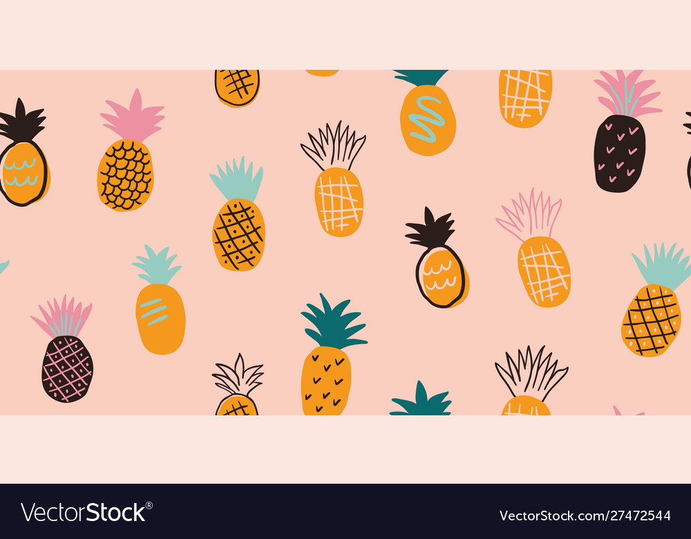 Colorful minimalistic pineapples pattern Vector Image