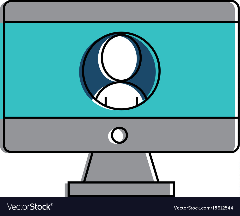 Computer and user design Royalty Free Vector Image