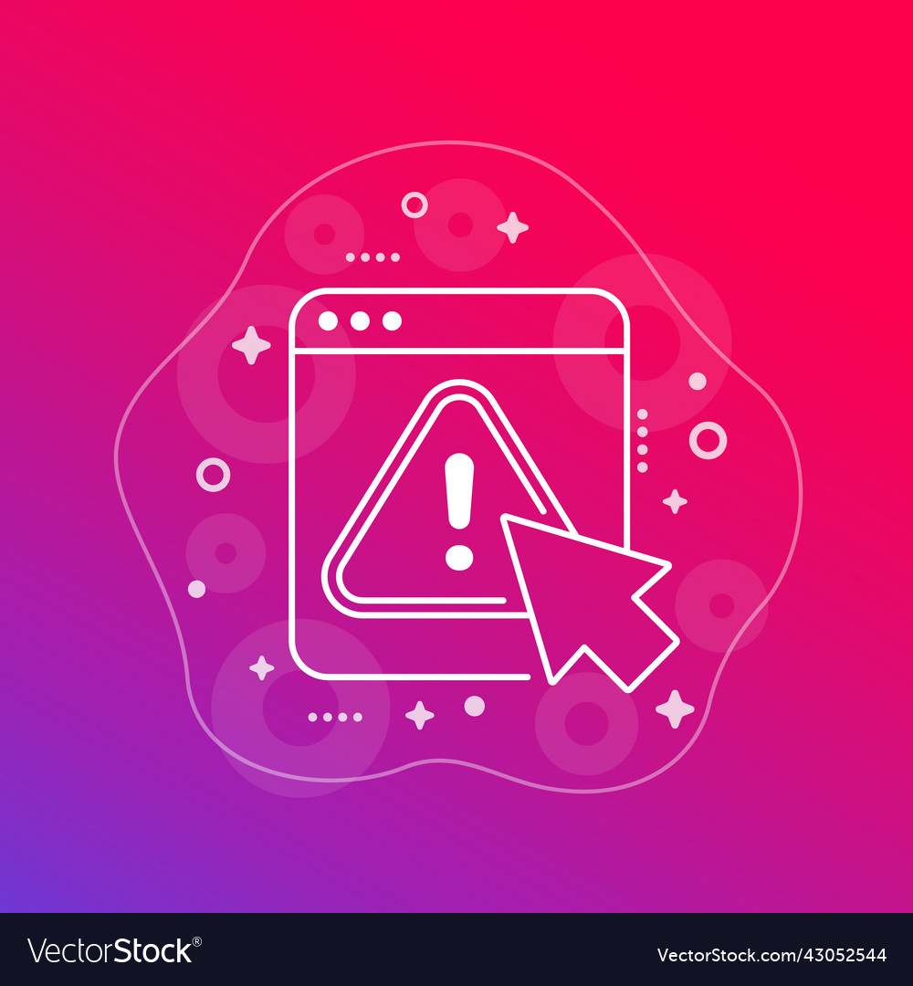 Error warning window icon for web Royalty Free Vector Image