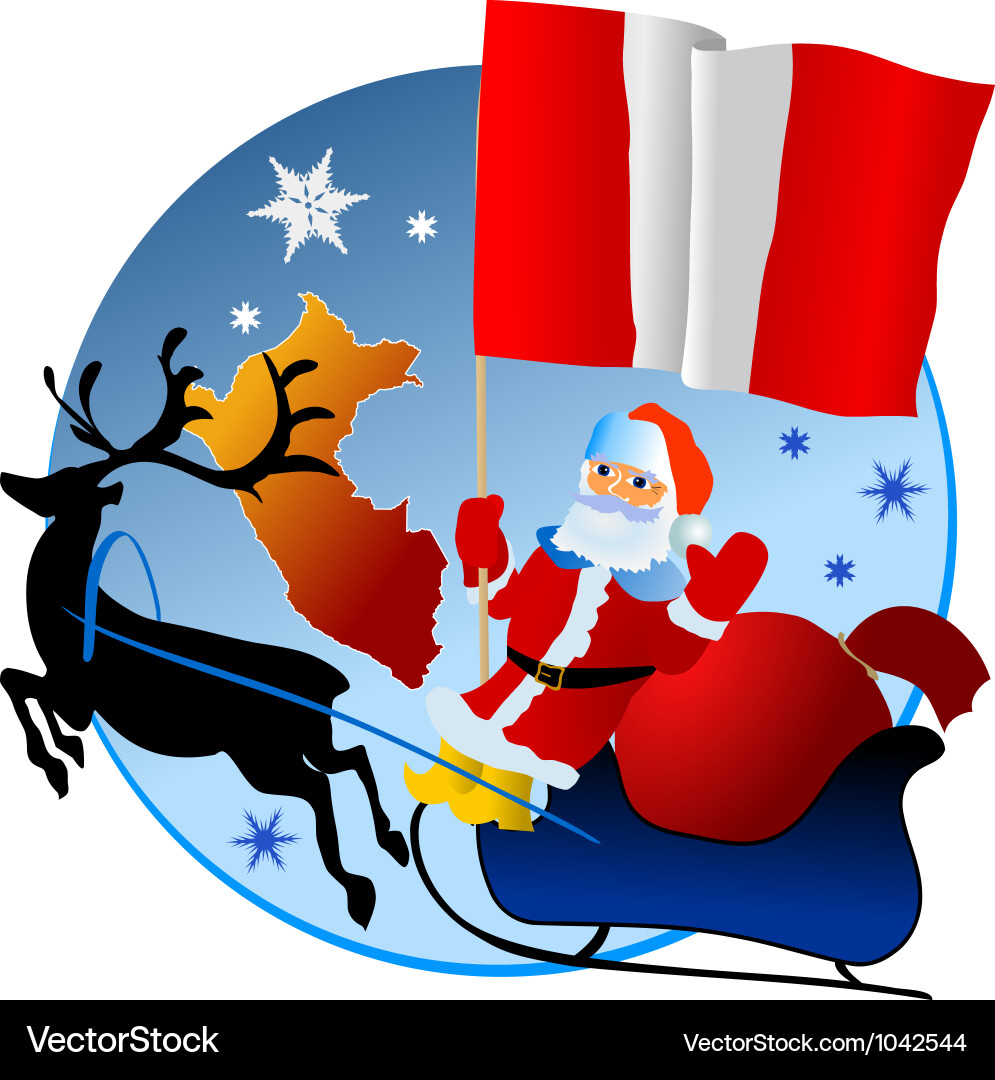 Merry christmas peru Royalty Free Vector Image
