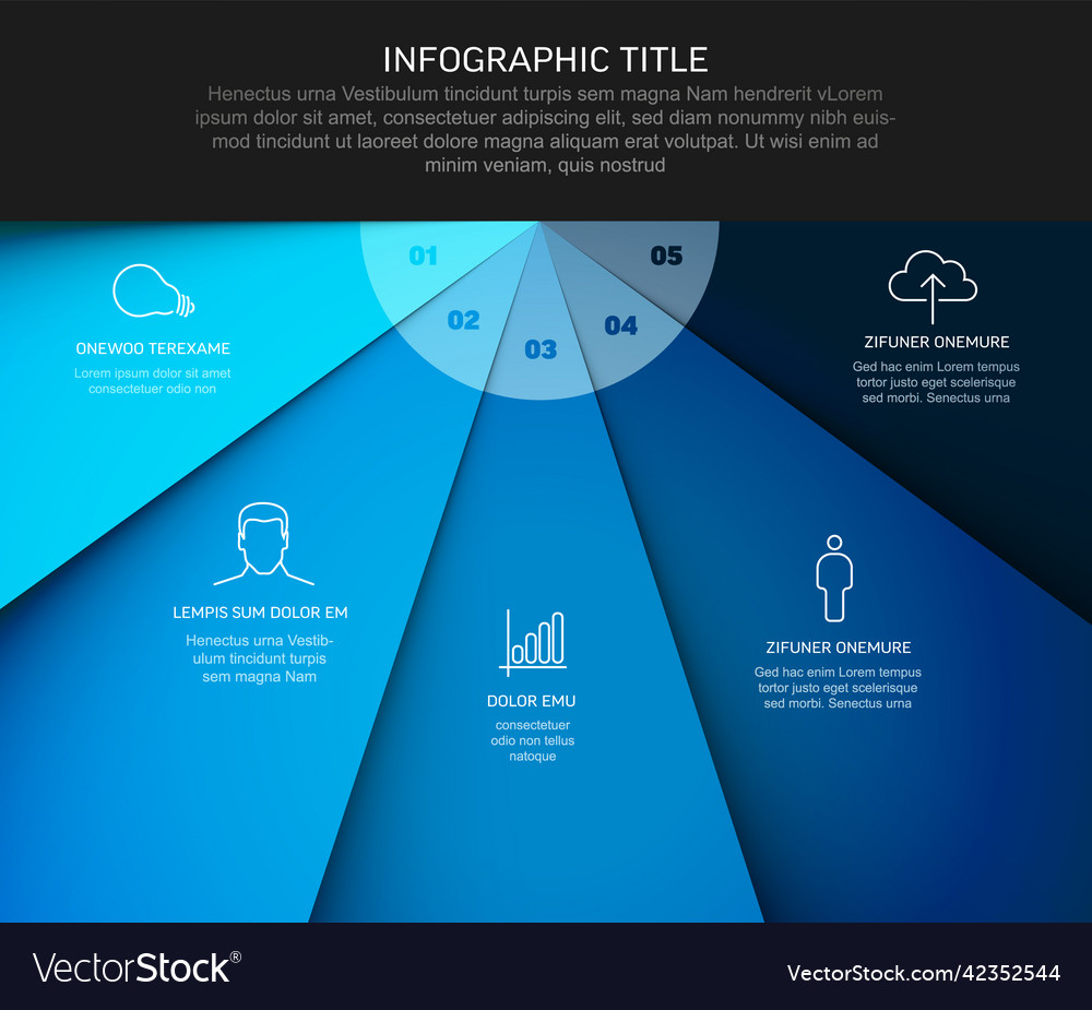 Multipurpose Infographic Five Elements Template Vector Image