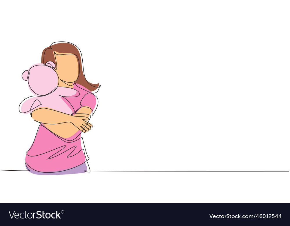 Single continuous line drawing cute teenage girl Vector Image Single continuous line drawing cute teenage girl Vector Image