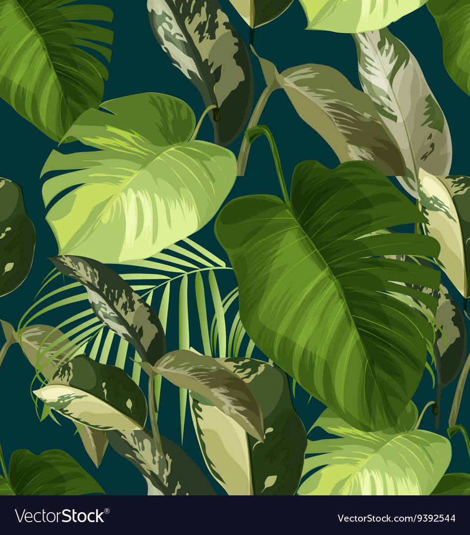 Tropical leaf pattern Royalty Free Vector Image