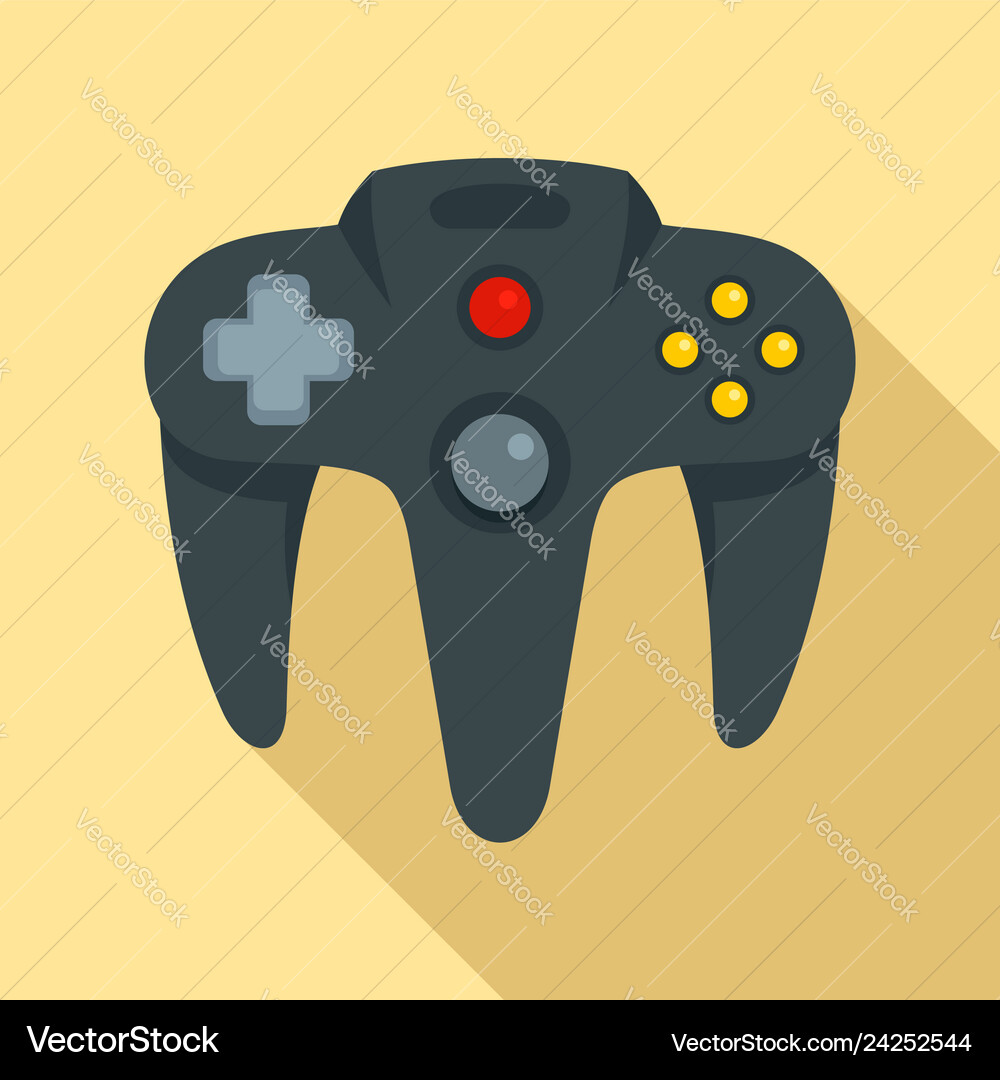 Video game joystick icon flat style Royalty Free Vector