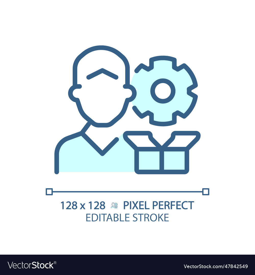 2d customizable support linear icon Royalty Free Vector