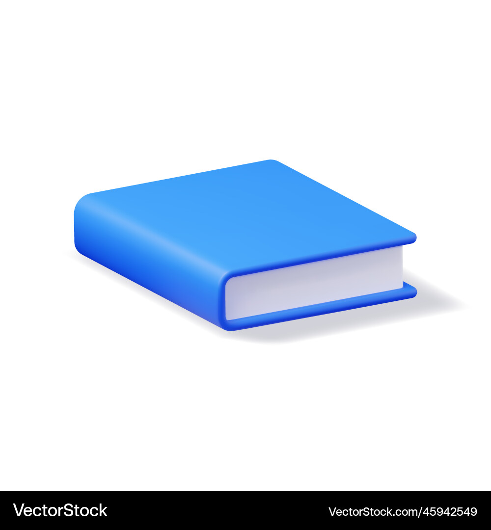 3d closed book isolated on white background Vector Image