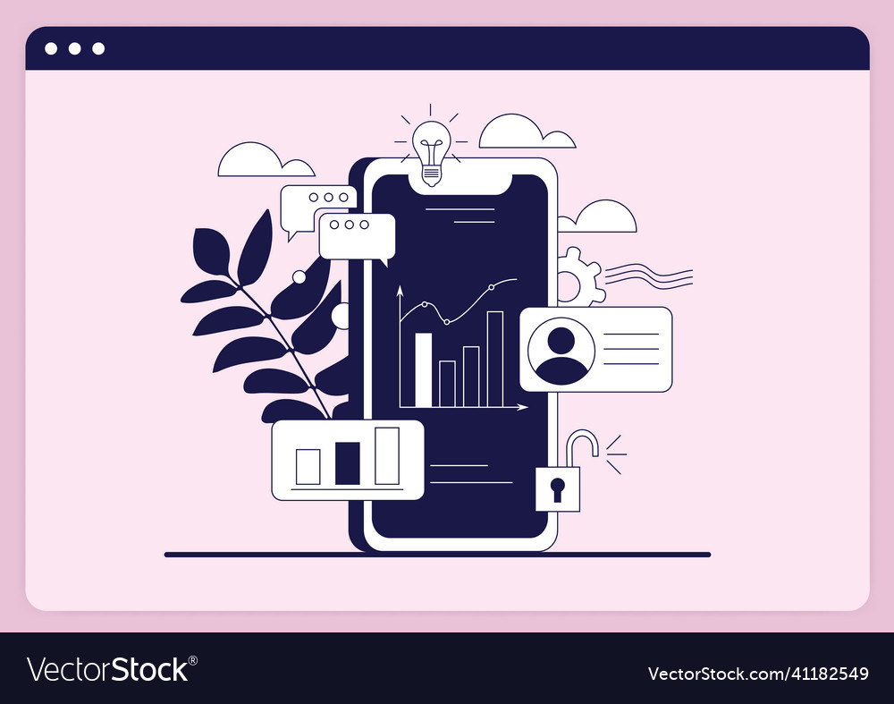 App development and web design layered user Vector Image