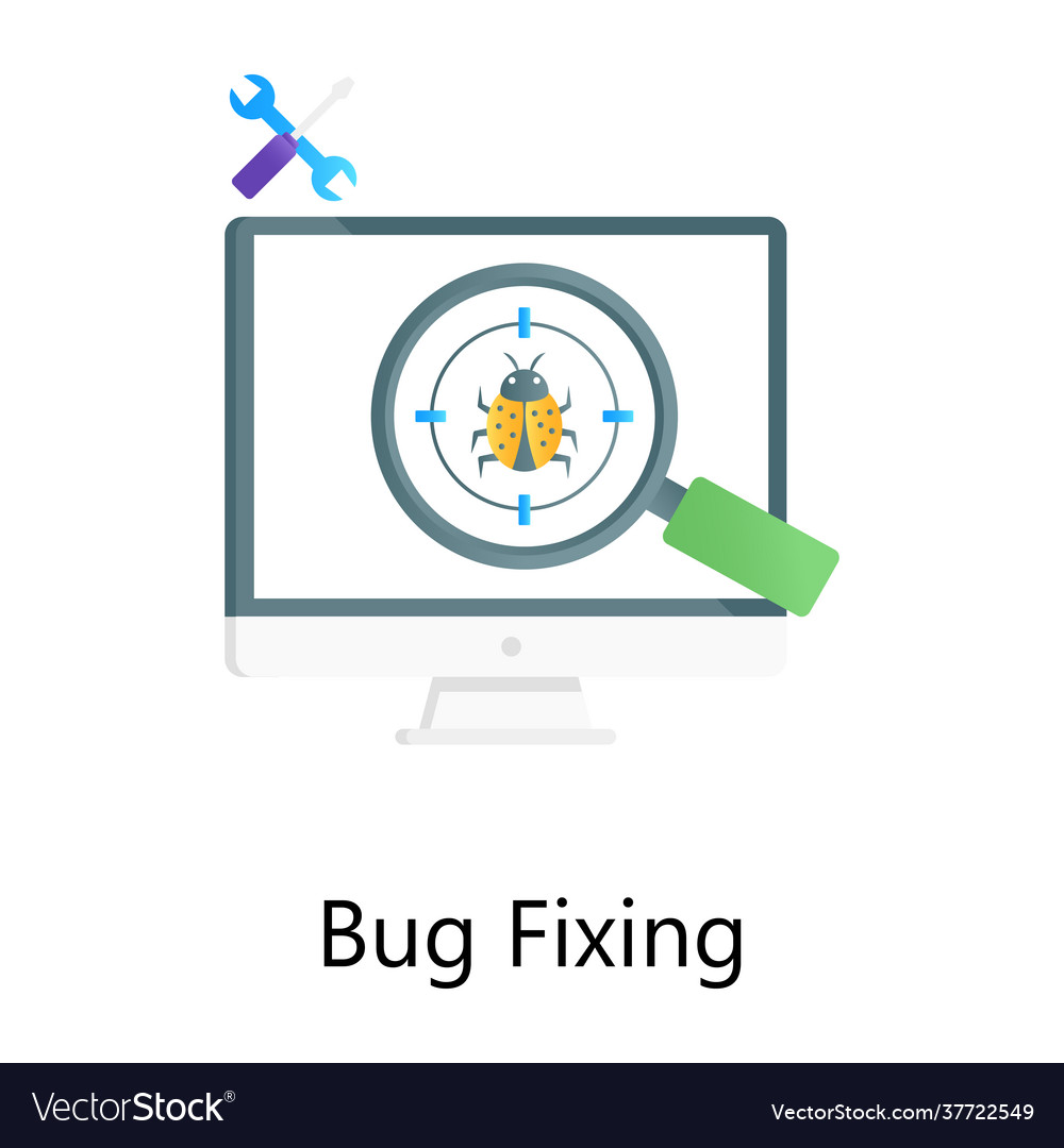 Bug fixing Royalty Free Vector Image - VectorStock