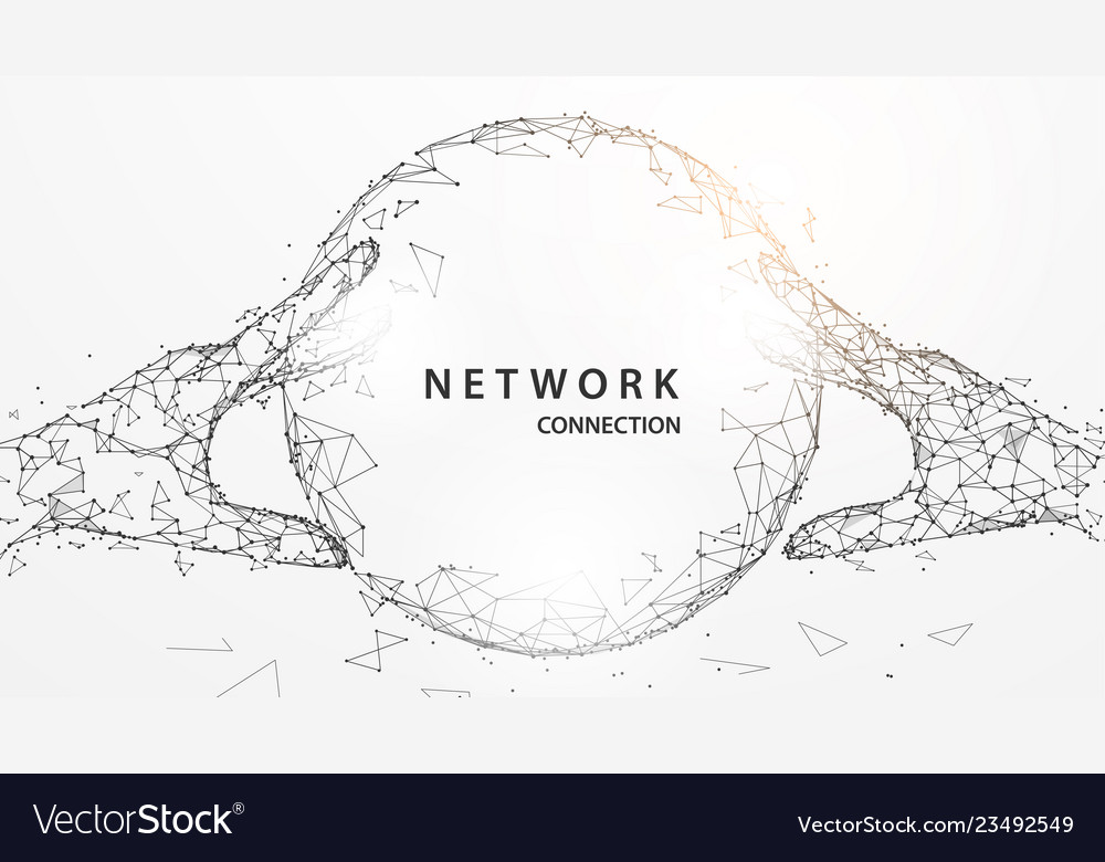 Hands touching digital global form lines Vector Image Hands touching digital global form lines Vector Image