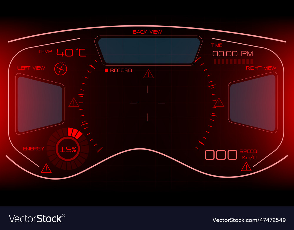 Hud sci-fi interface screen danger warning view Vector Image